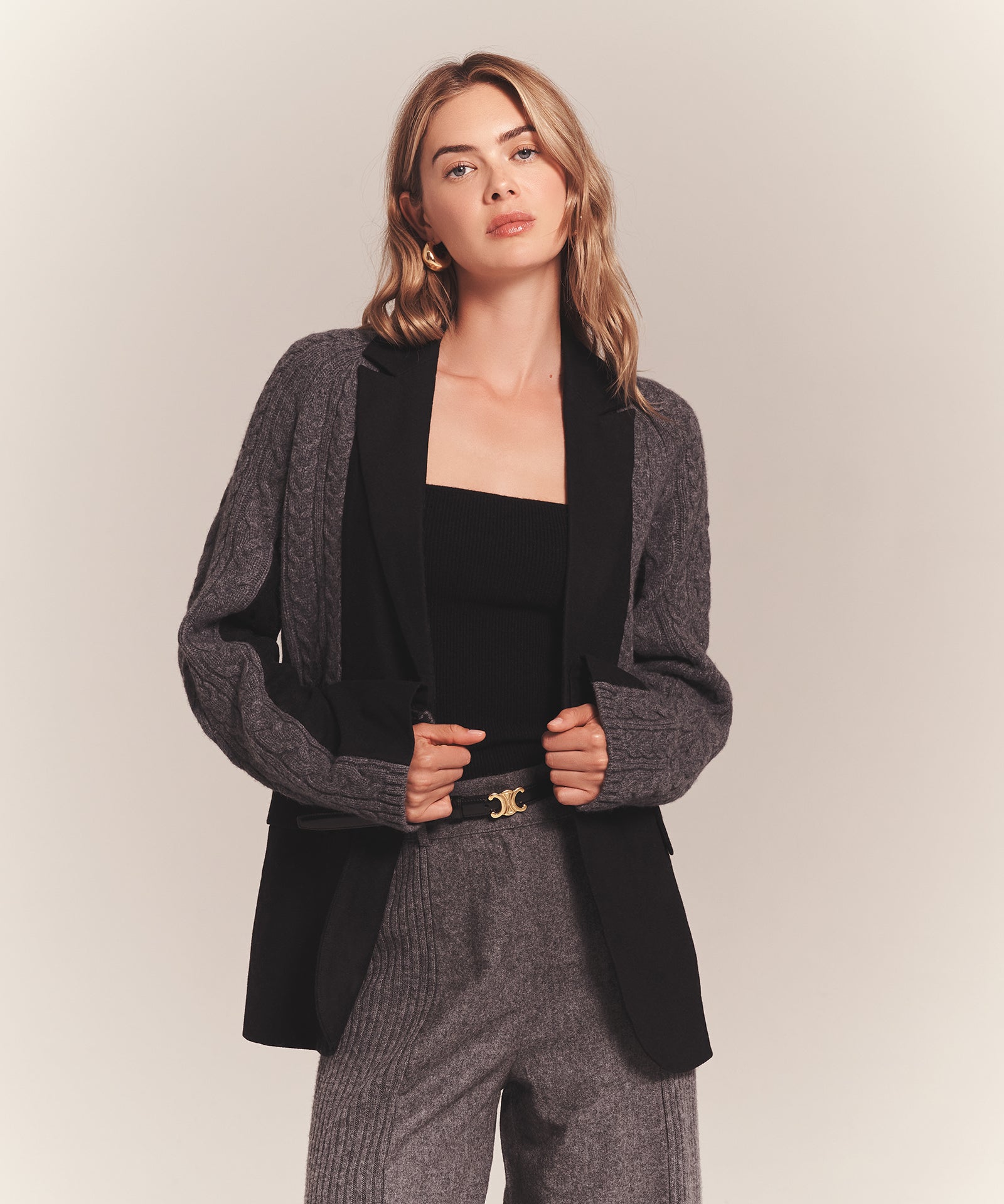 Luxe Cable Hybrid Oversized Blazer – ribbonrove